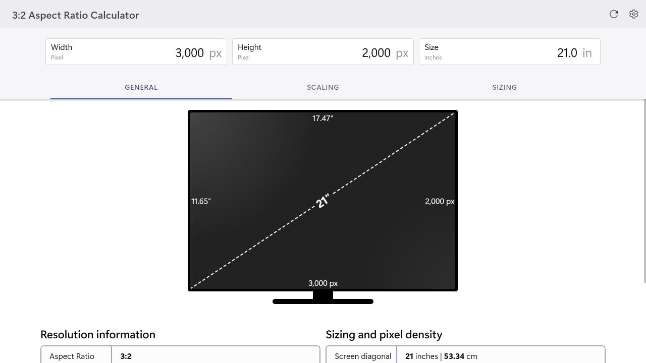 3:2 Aspect Ratio Calculator - Calculator Hub