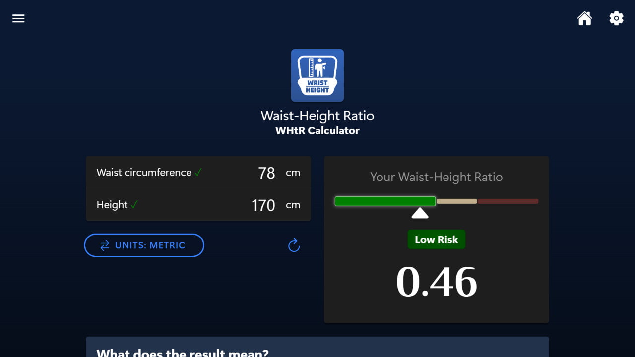WHtR - Waist-to-Height Ratio Calculator - Calculator Hub