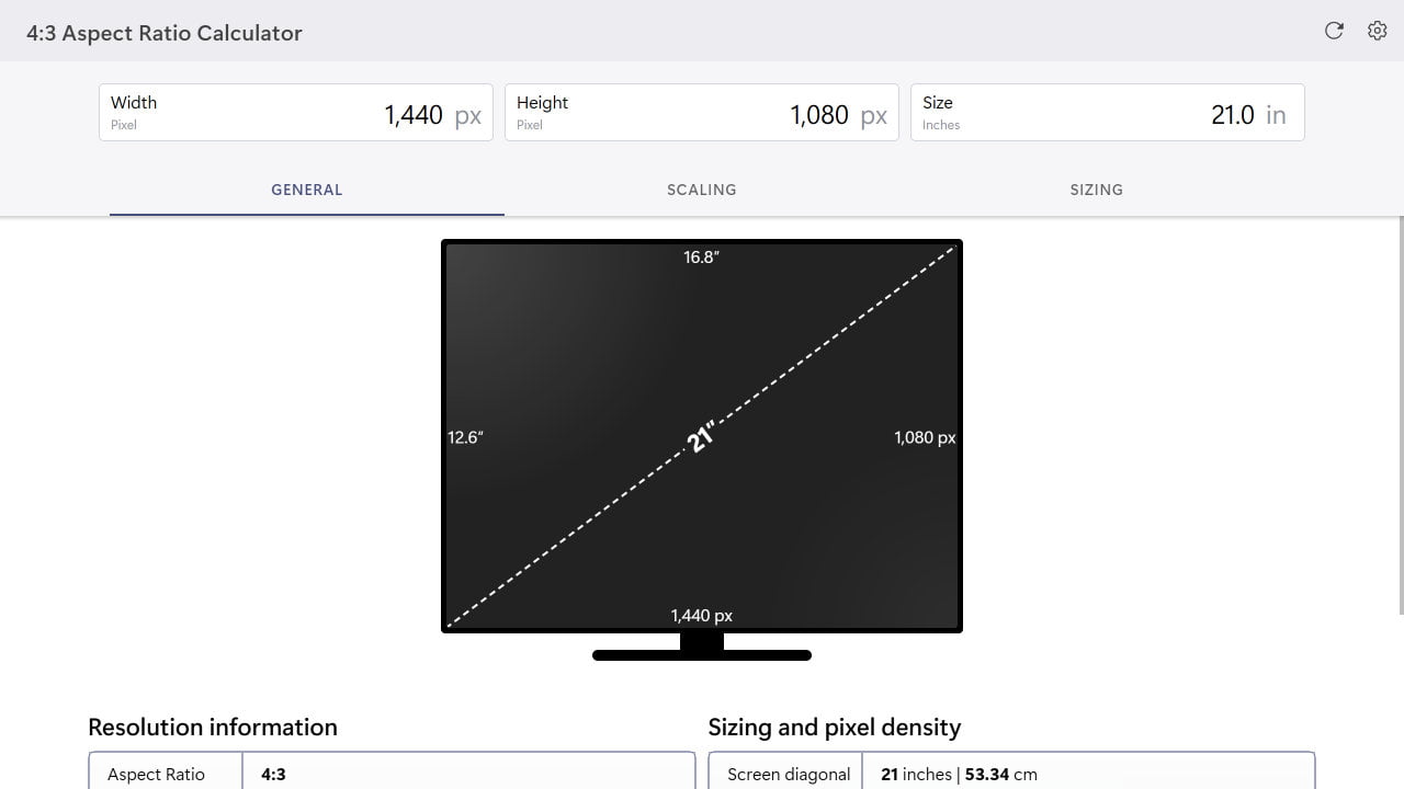 4:3 Aspect Ratio Calculator - Calculator Hub