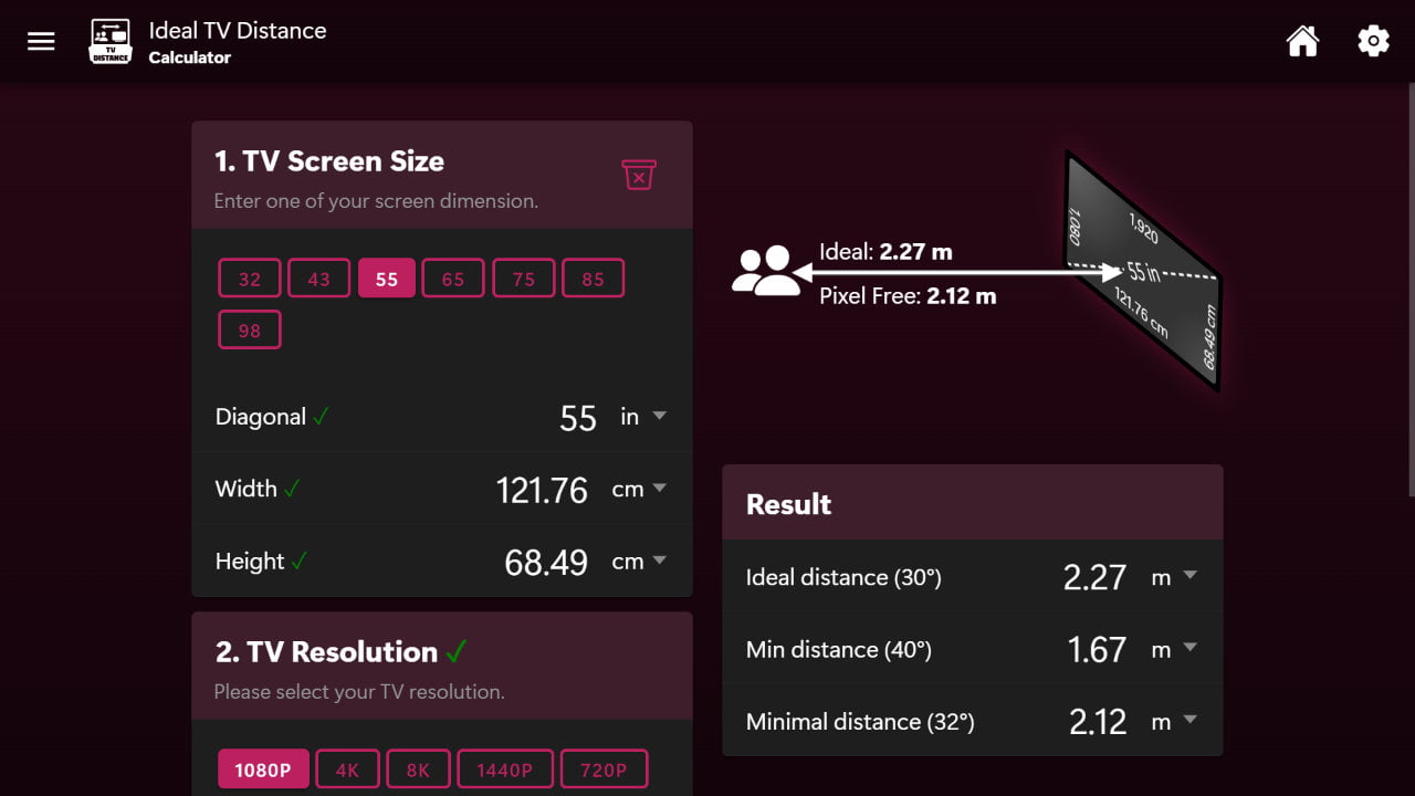 TV Distance Calculator - Calculator Hub