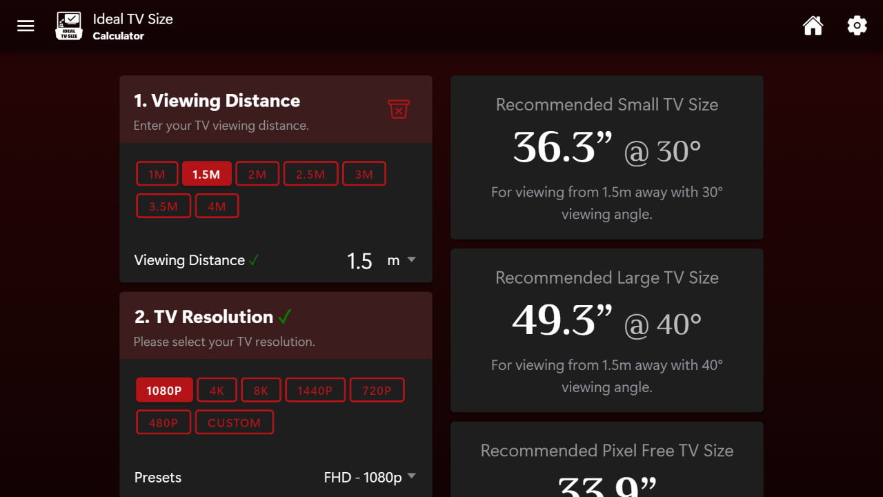 Ideal TV Size Calculator - Calculator Hub
