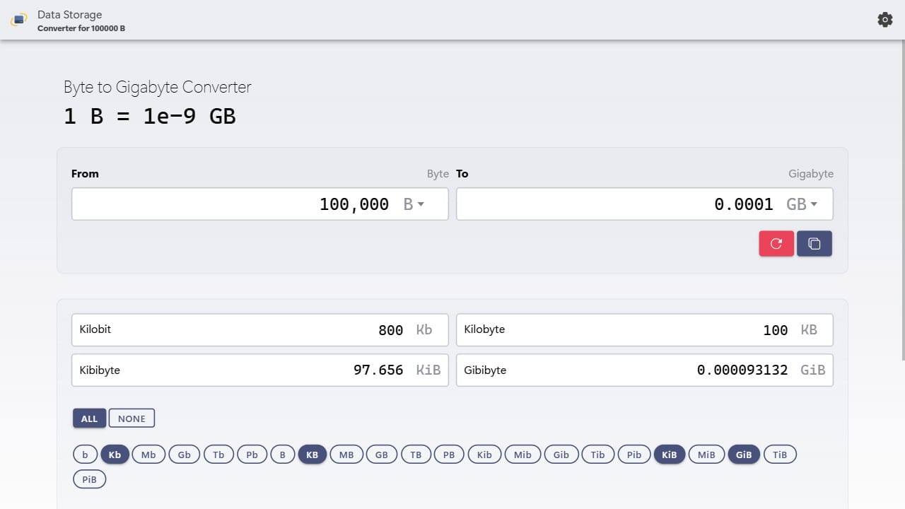 Byte to GB Converter - Calculator Hub