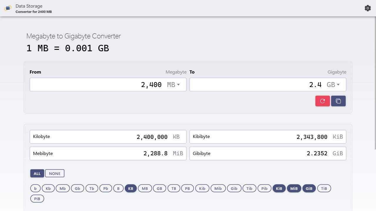 MB To GB Converter Calculator Hub MB To GB Converter Calculator Hub