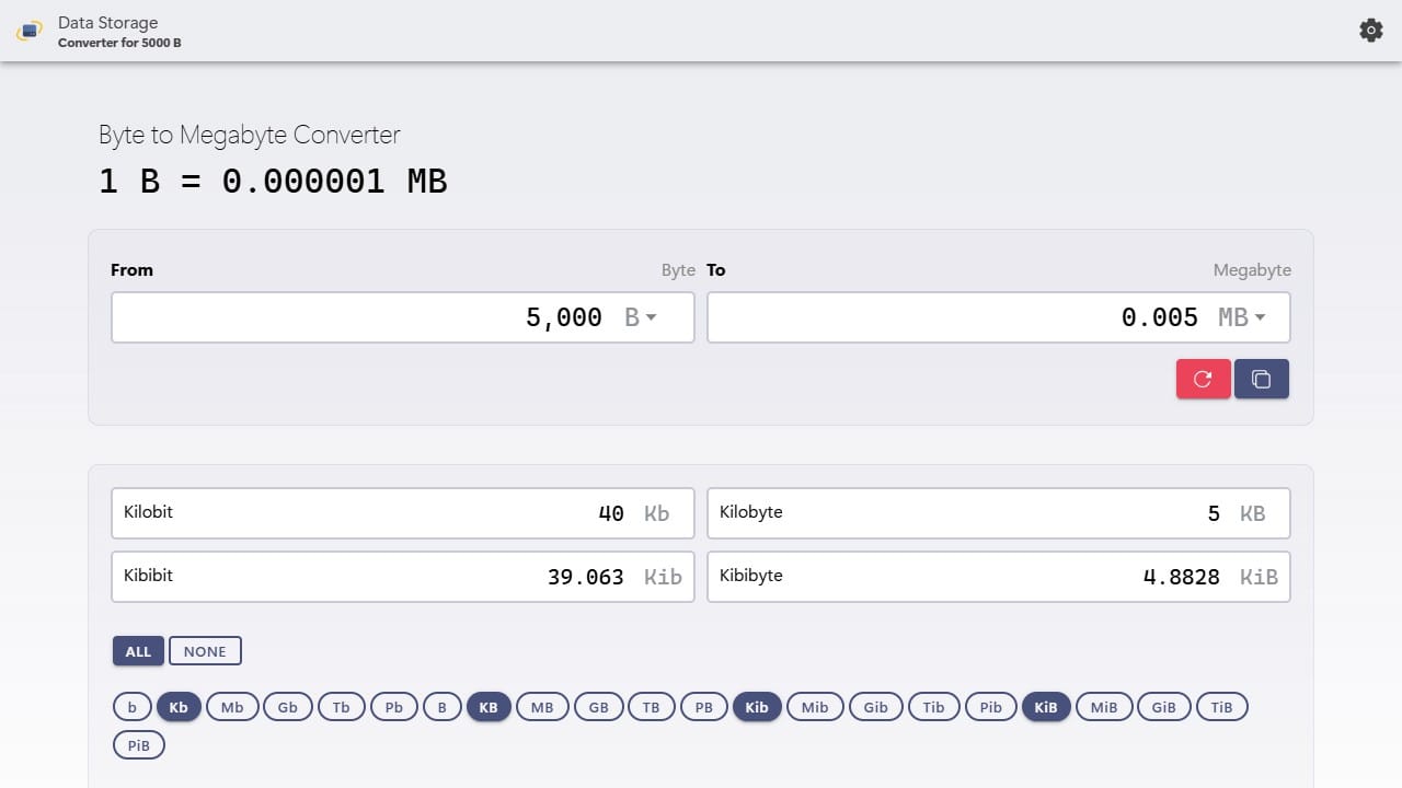 Byte to MB Converter - Calculator Hub