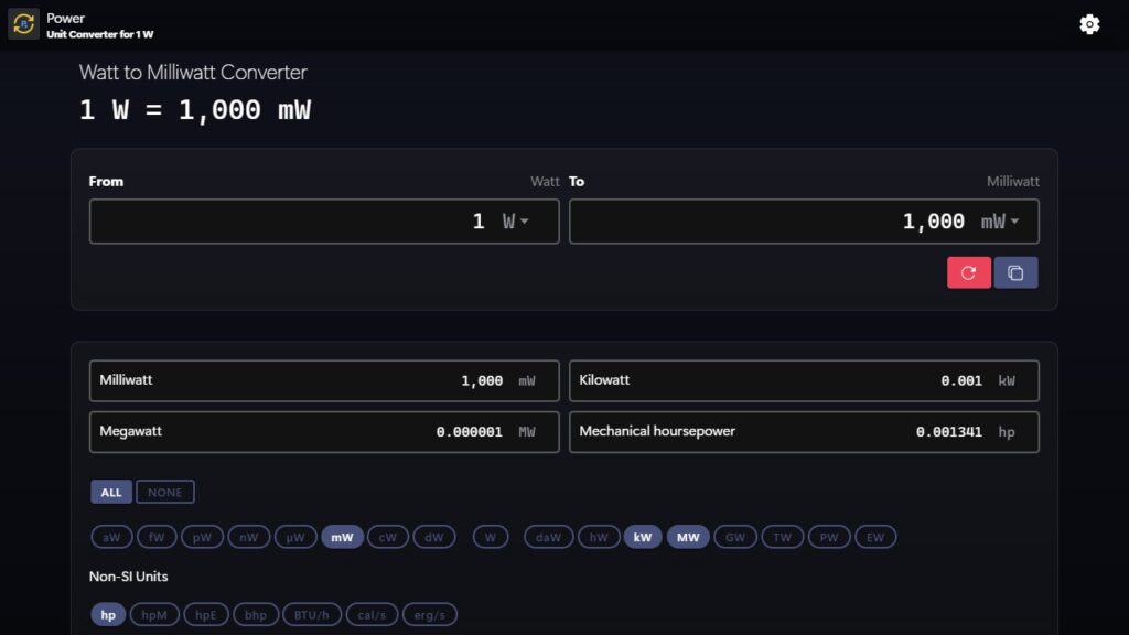Power Converter - Calculator Hub
